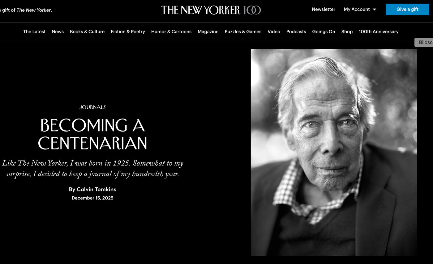 Zwei Hundertjährige: Calvin Tomkins und das Magazin New Yorker. - FALTER